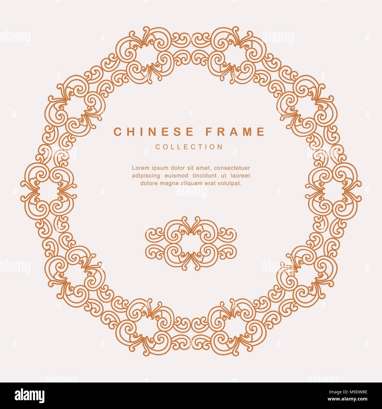 Traditional Chinese Round Frame Tracery Design Decoration Elements ...