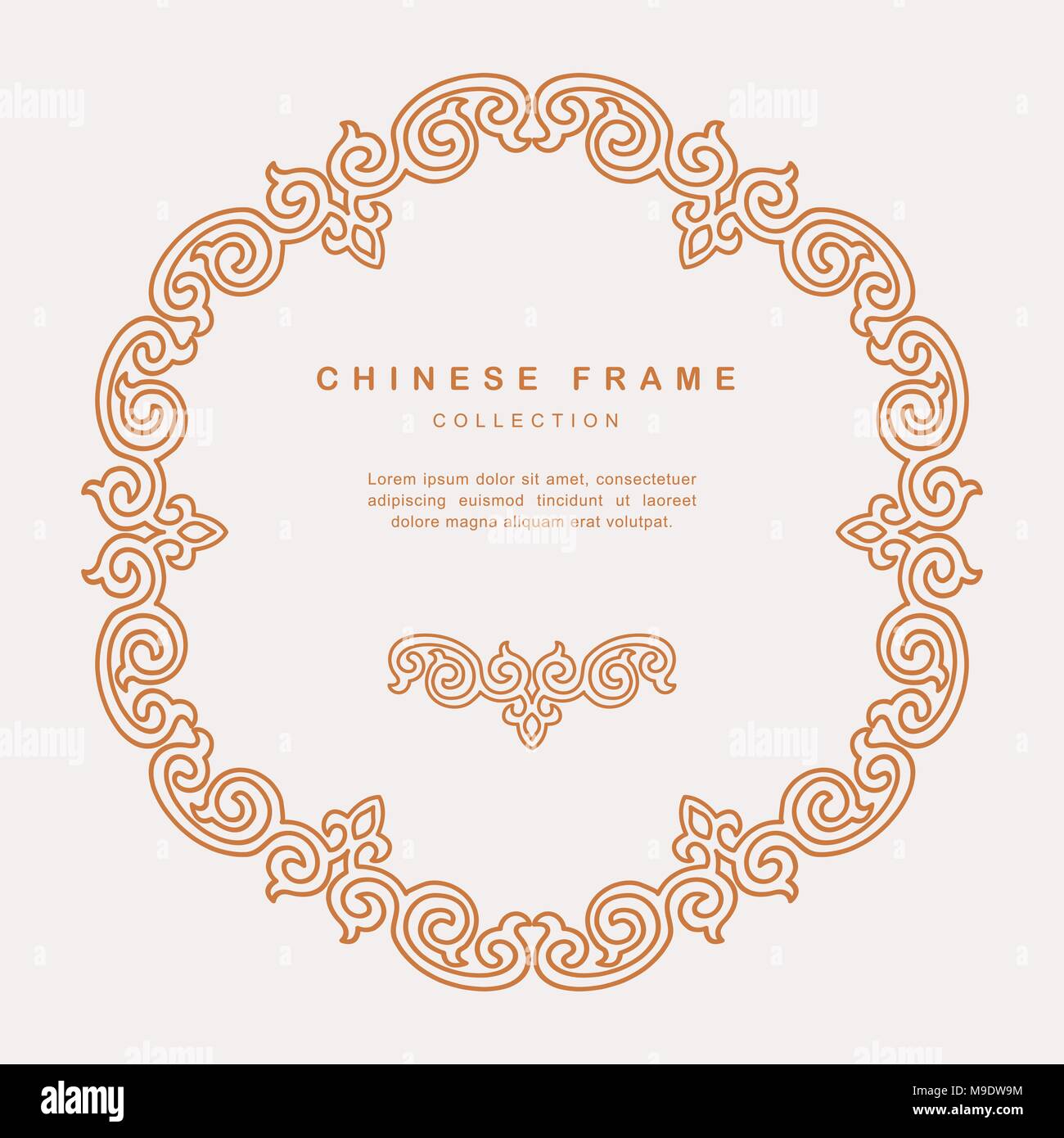 Traditional Chinese Round Frame Tracery Design Decoration Elements ...