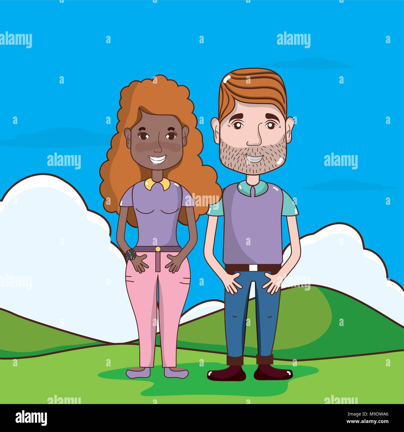 Cute and funny couple cartoon Stock Vector Image & Art - Alamy