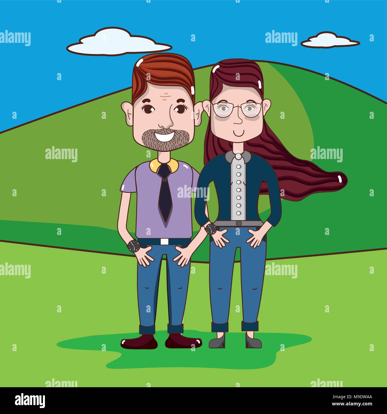 Cute and funny couple cartoon Stock Vector Image & Art - Alamy