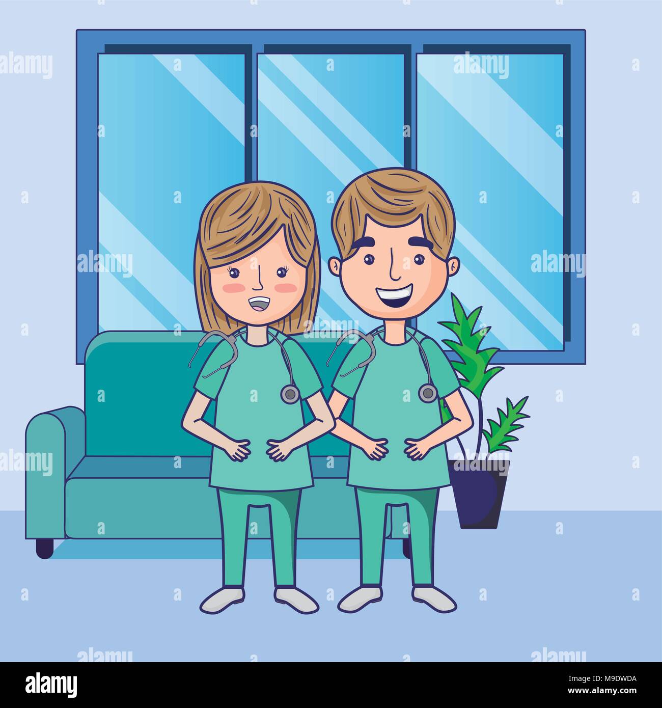 Doctors office cartoons hi-res stock photography and images - Alamy