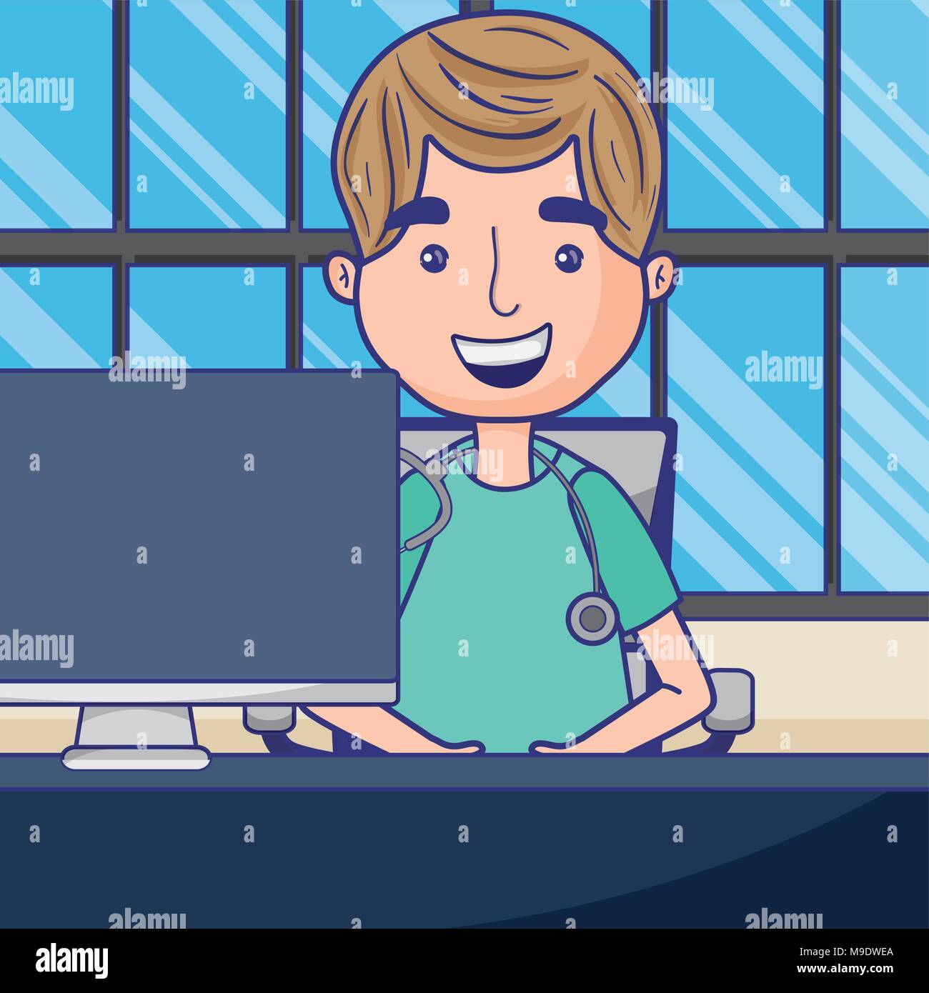 Funny doctor cartoon Stock Vector Image & Art - Alamy