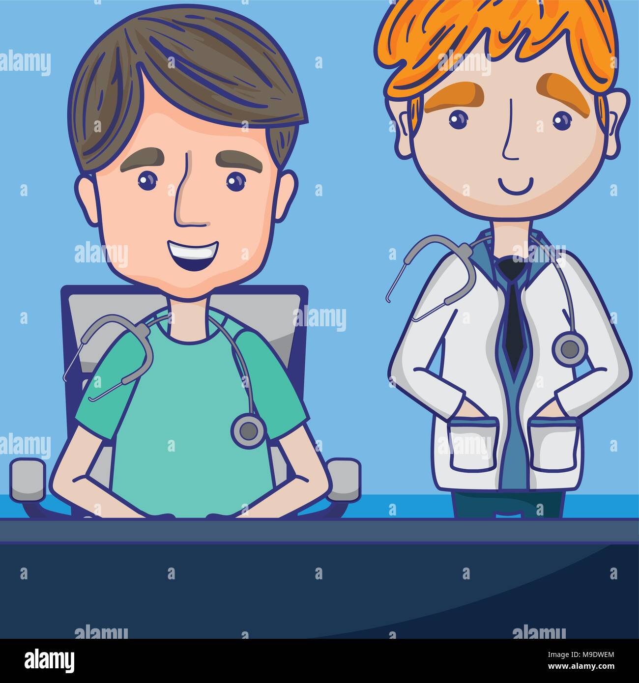 Cartoon illustration two funny talking Stock Vector Images - Alamy