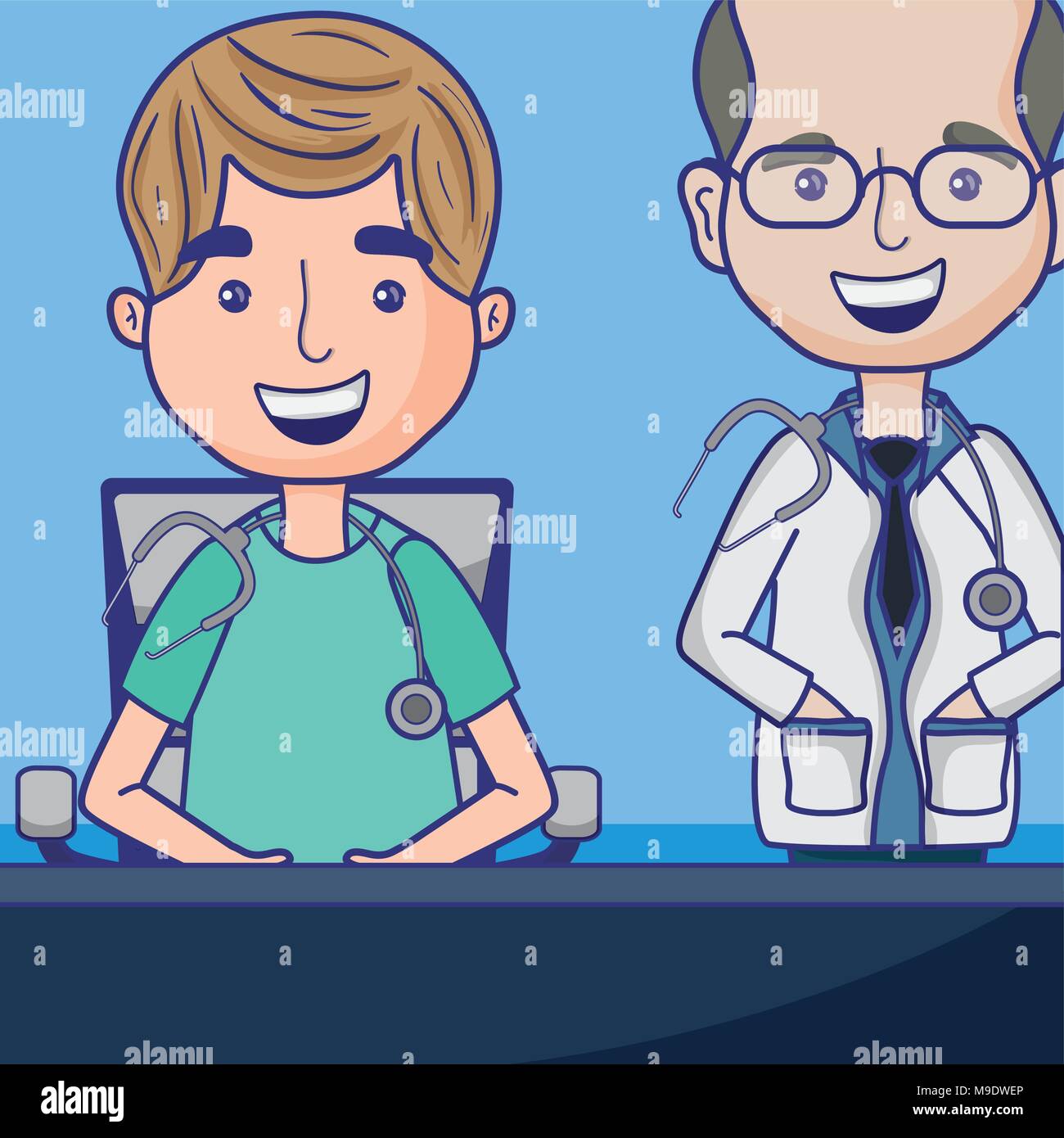 Cartoon illustration two funny talking hi-res stock photography and ...