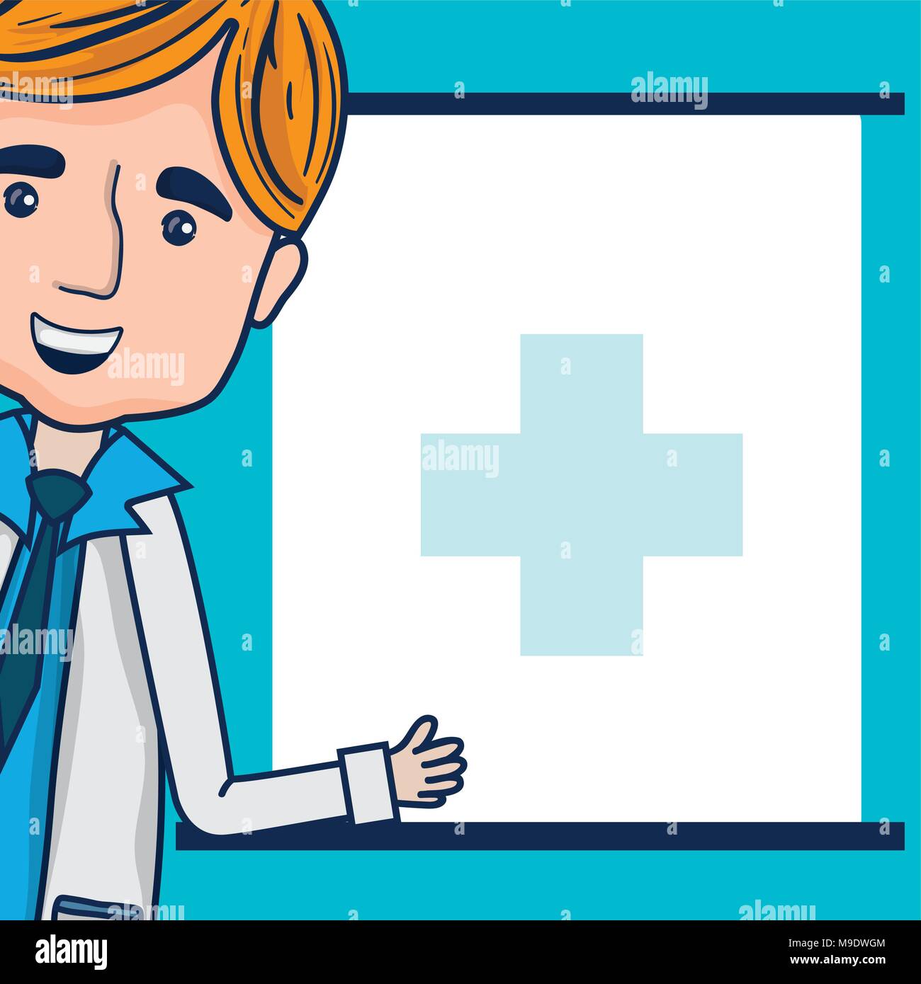 Doctor cartoon with blank frame Stock Vector Image & Art - Alamy
