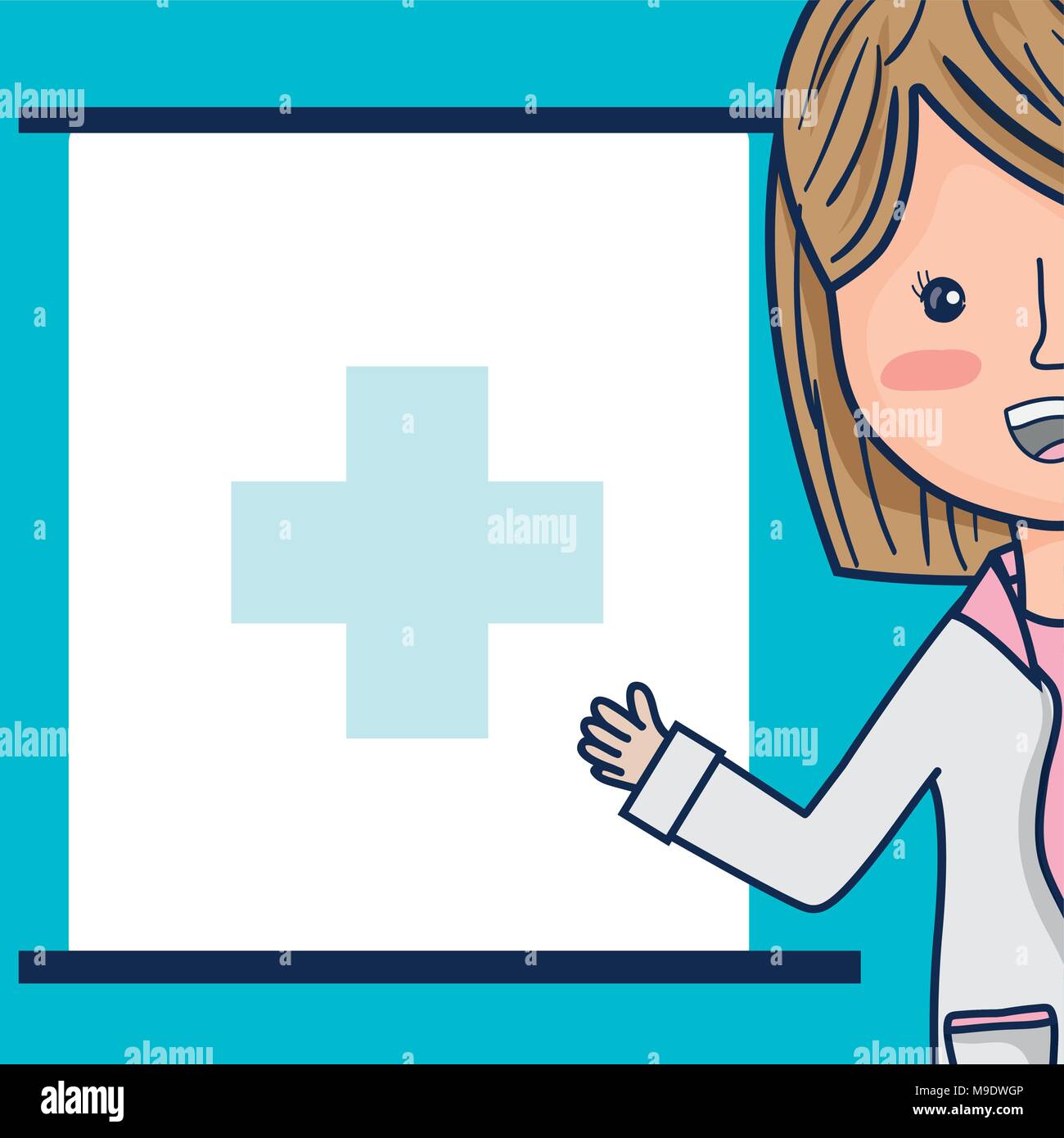 Doctor cartoon with blank frame Stock Vector Image & Art - Alamy