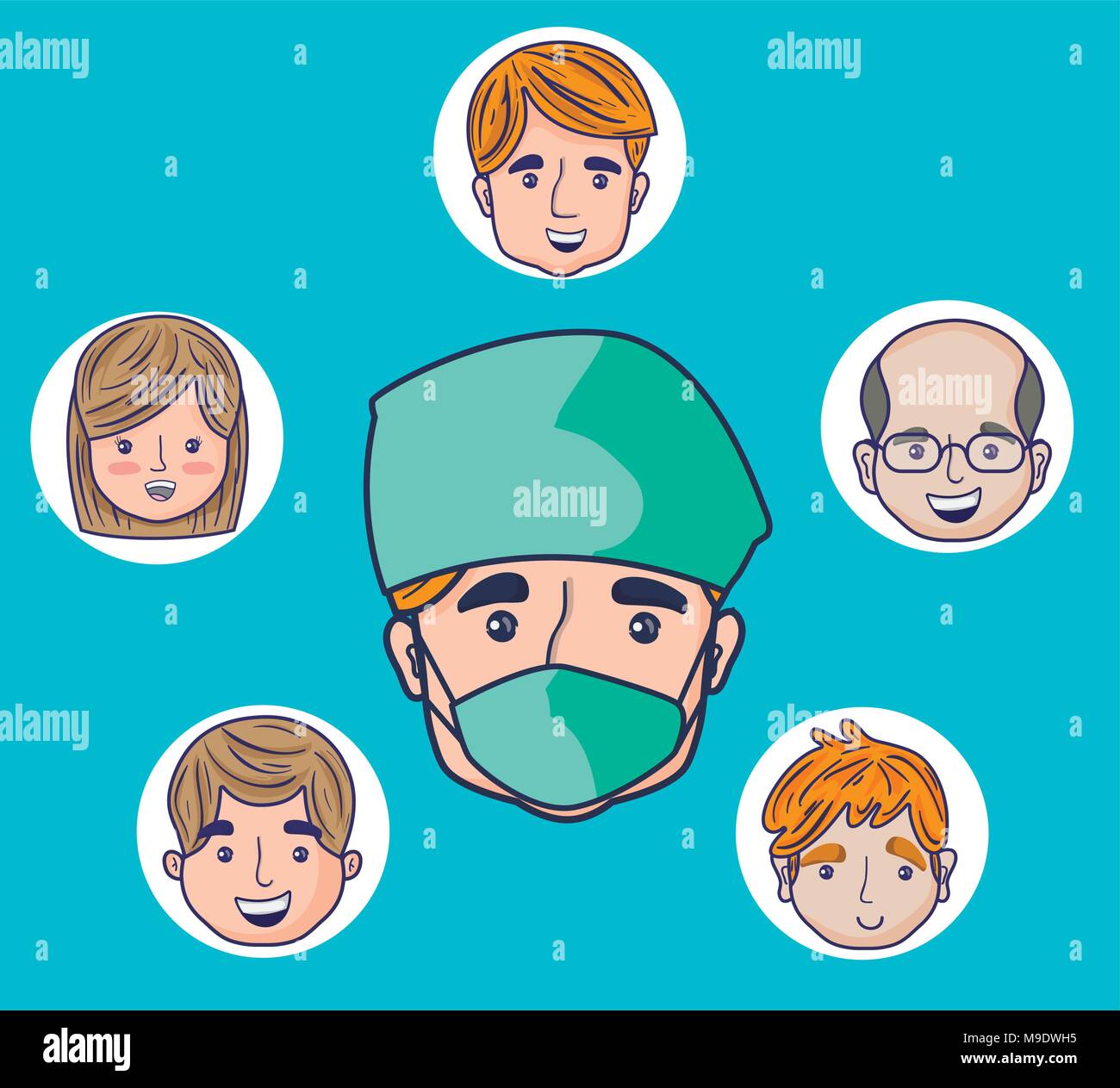 Happy patients hospital Stock Vector Images - Alamy
