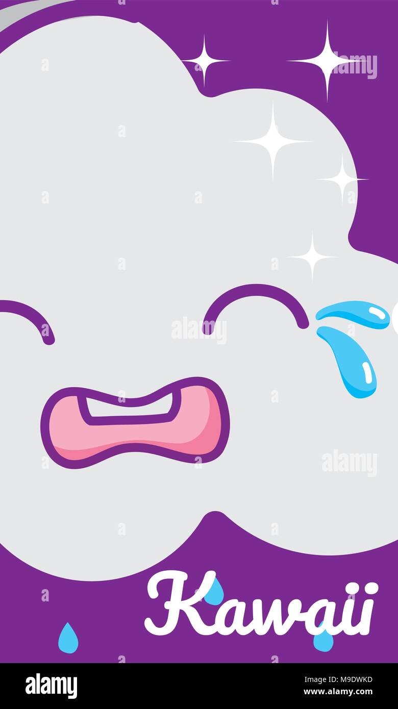 Kawaii cloud rainy Stock Vector Images - Alamy