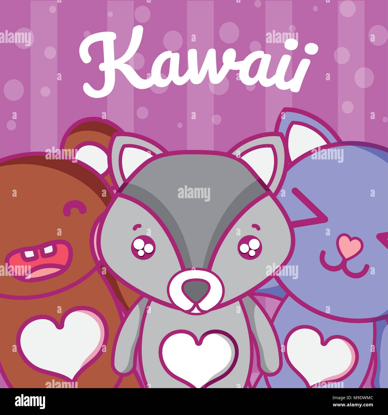 Cute animals kawaii cartoons Stock Vector Image & Art - Alamy