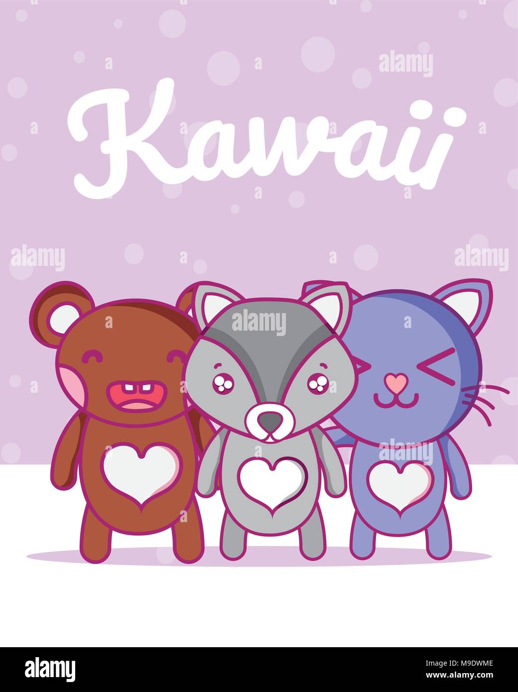 Cute animals kawaii cartoons Stock Vector Image & Art - Alamy