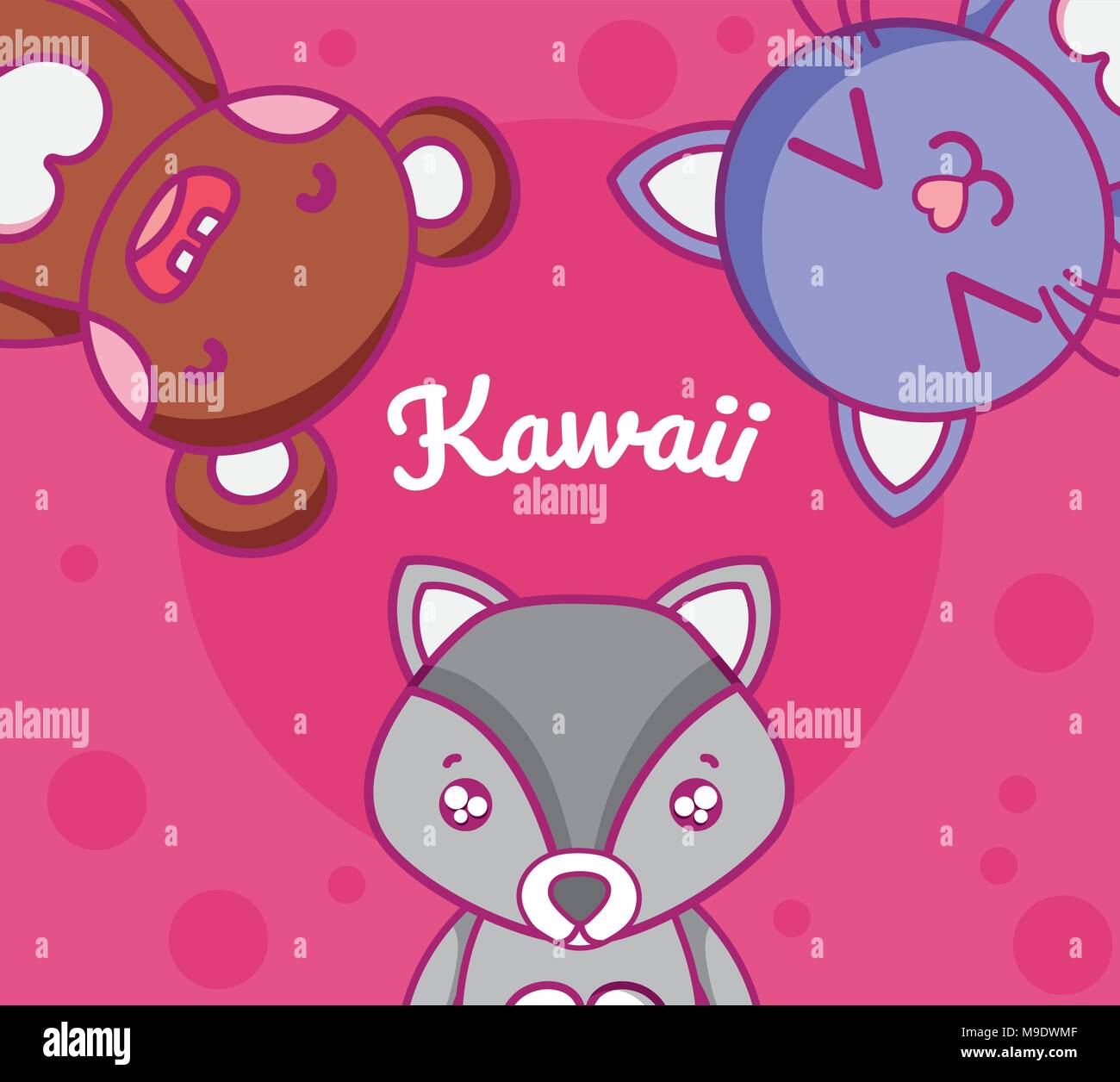 Cute animals kawaii cartoons Stock Vector Image & Art - Alamy