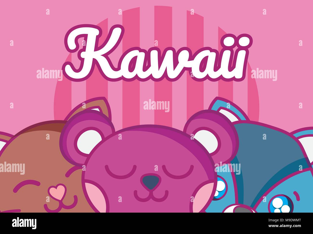 Cute animals kawaii cartoons Stock Vector Image & Art - Alamy