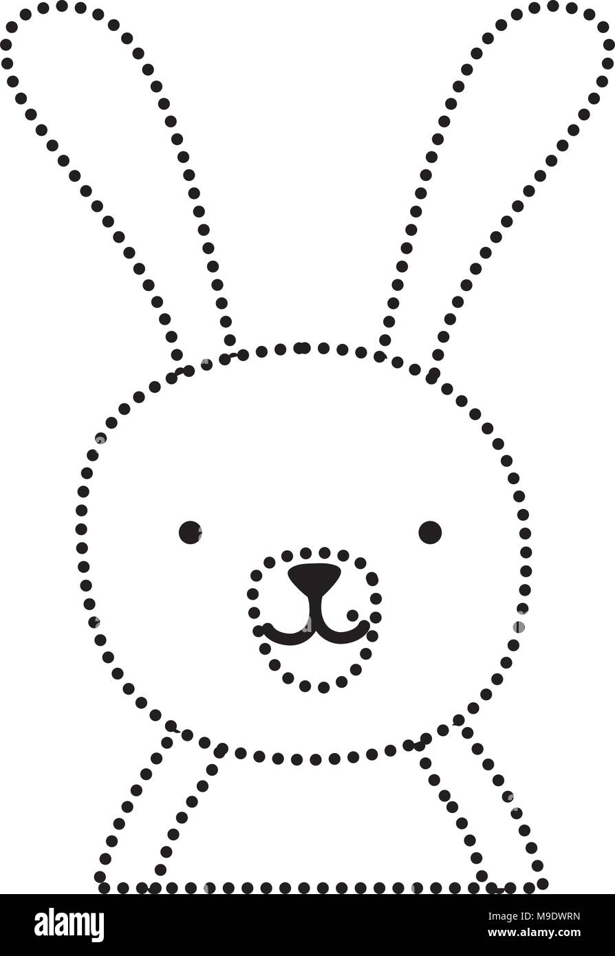 dotted shape nice cartoon rabbit male animal Stock Vector Image & Art ...
