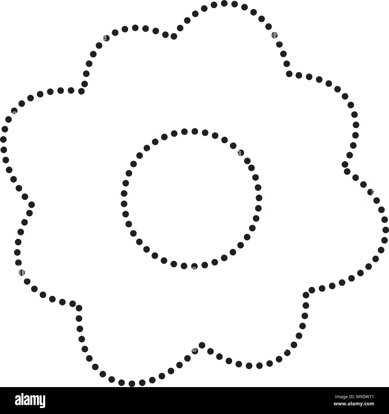 dotted shape nice flower nature with petals style Stock Vector Image ...