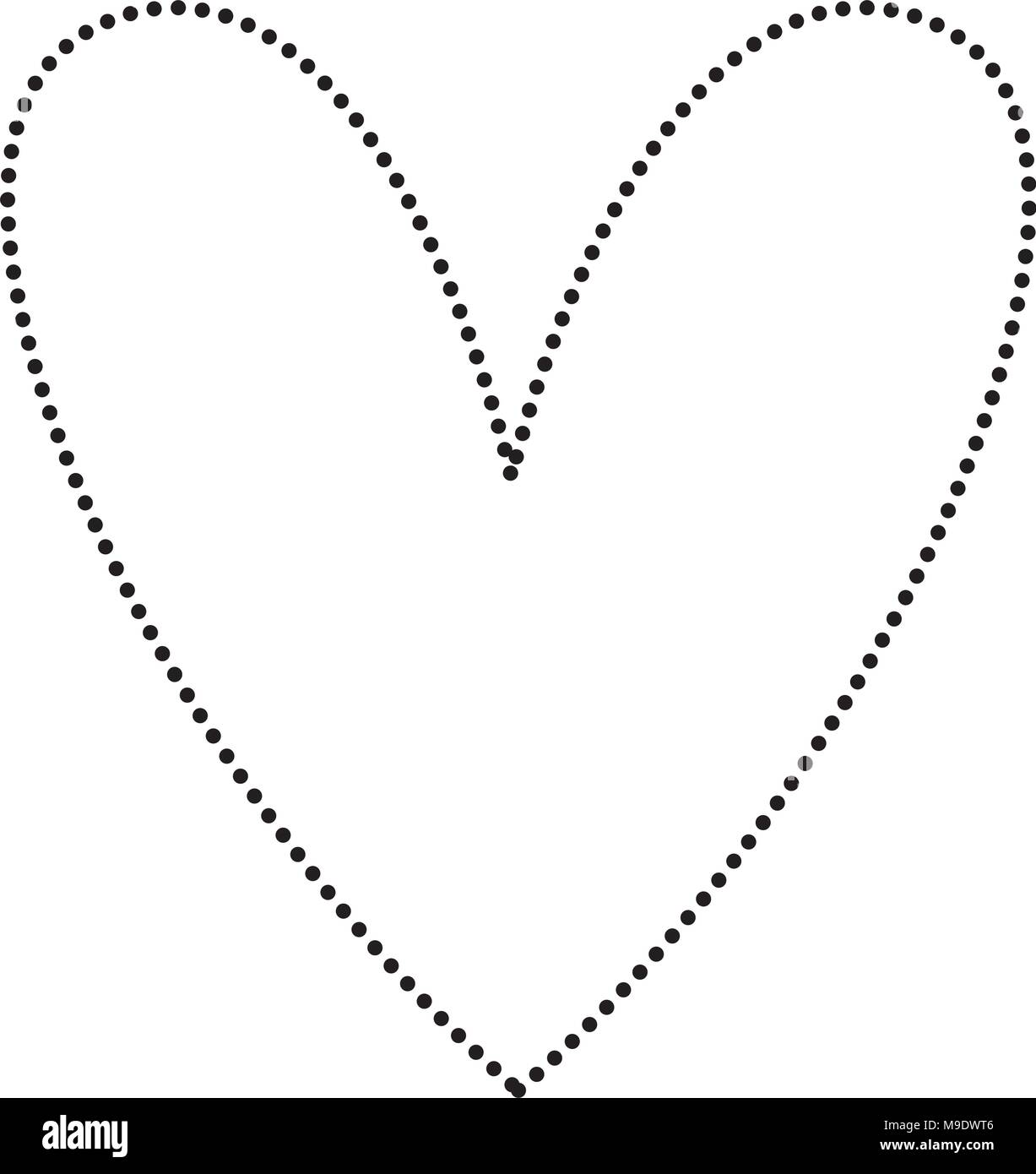 dotted shape heart icon symbol of love and passion design Stock Vector ...