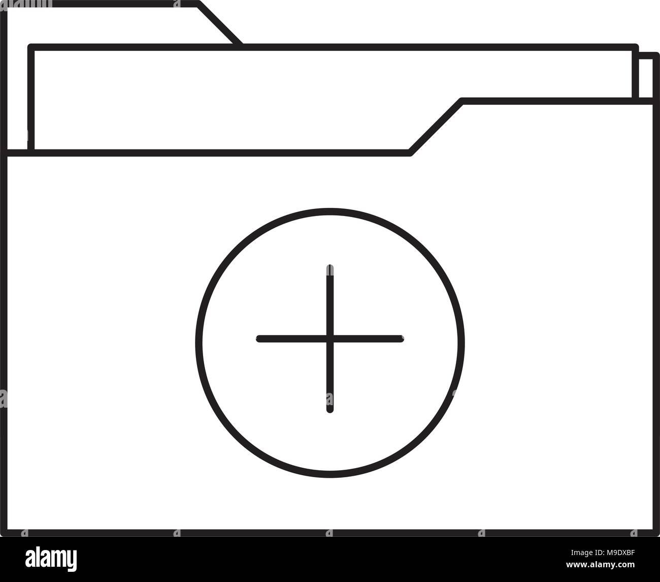 line file folder with documents papers information Stock Vector Image ...