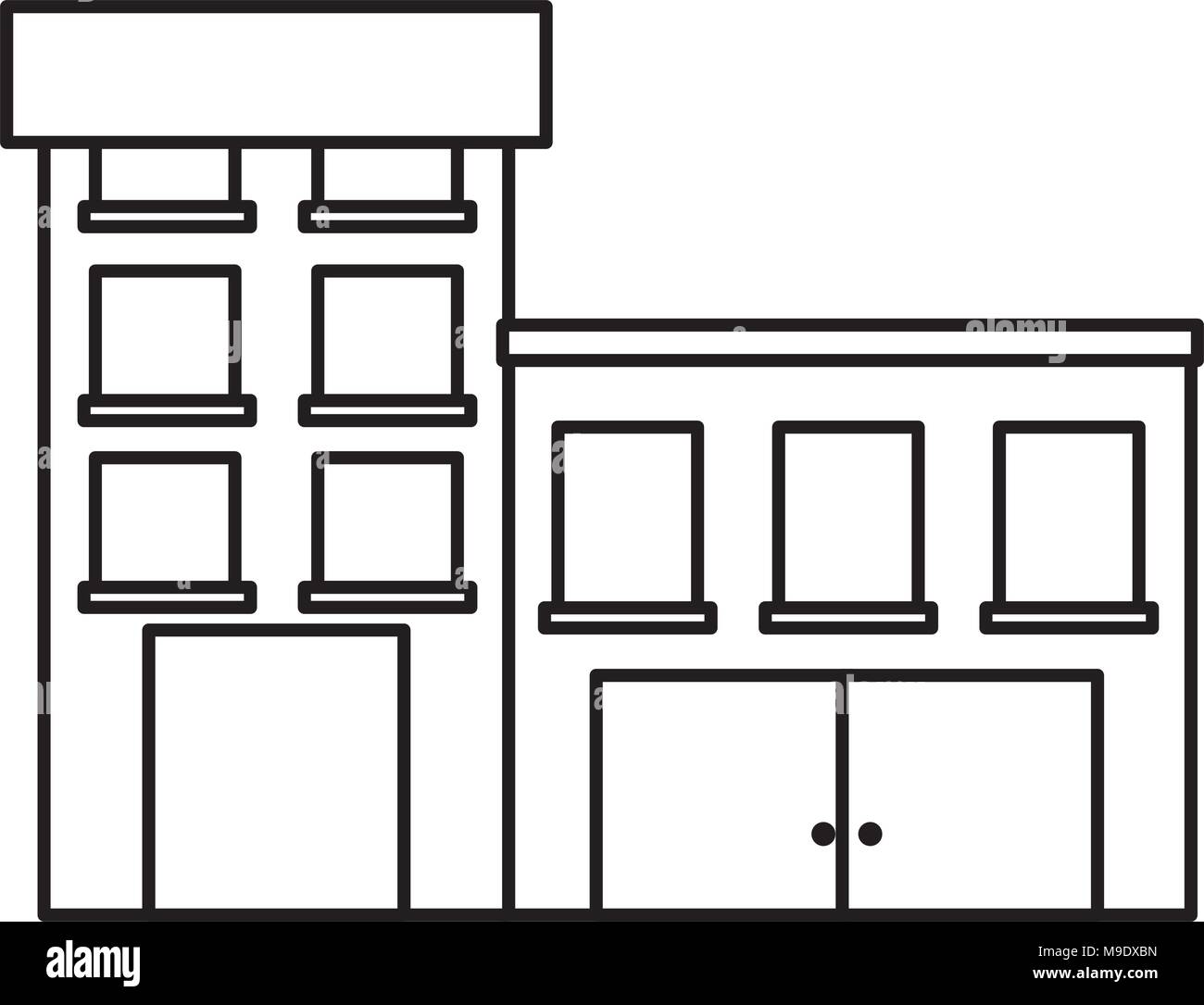 line medical hospital with emergency health medicine Stock Vector Image ...