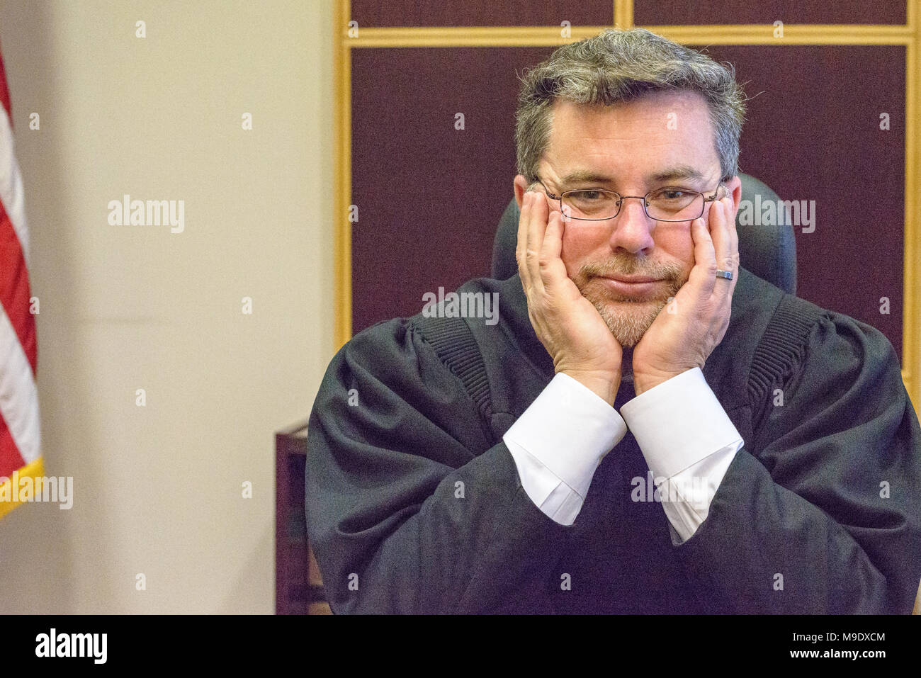 American male judge thinking hi-res stock photography and images - Alamy