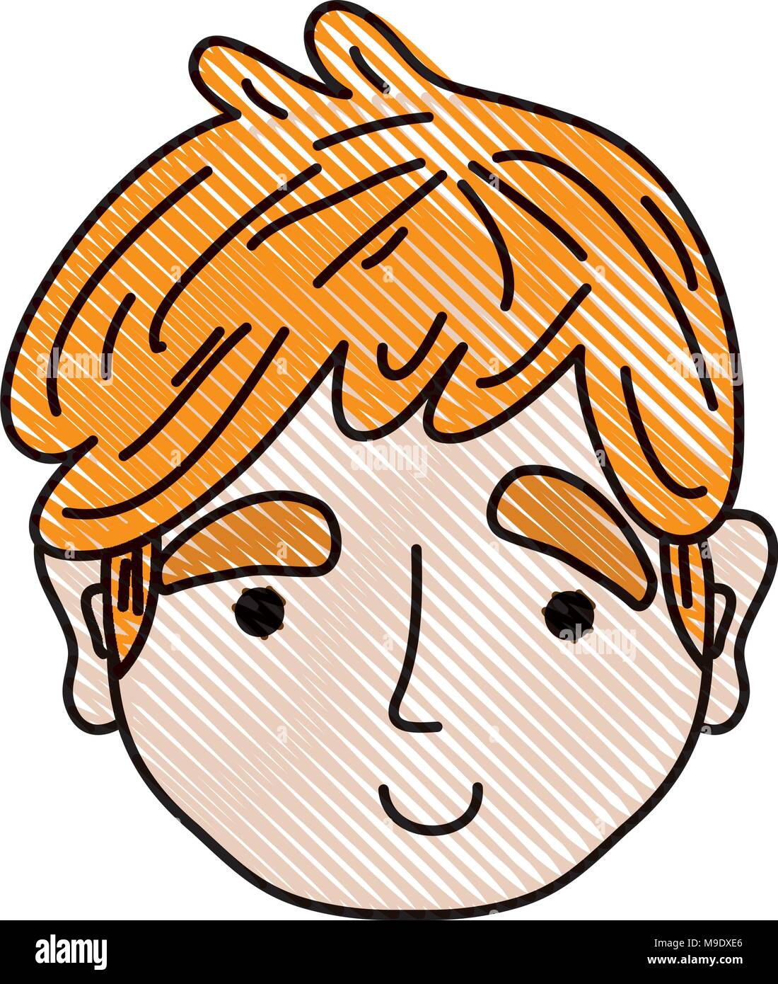 doodle profile man head with expression face Stock Vector Image & Art ...