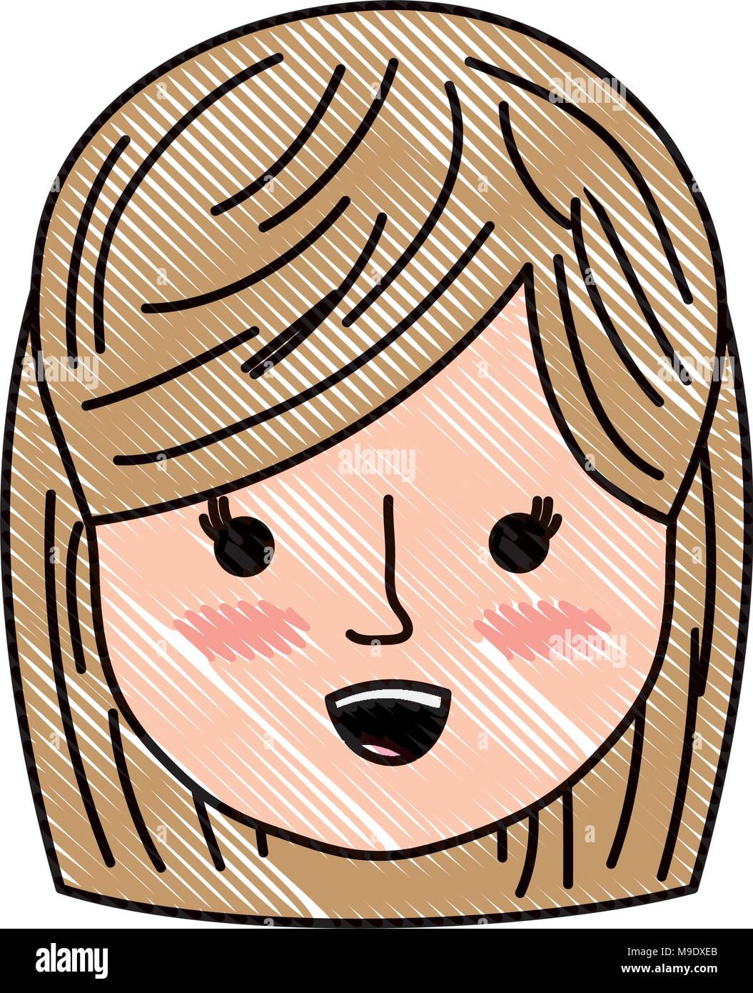 doodle profile woman head to social user Stock Vector Image & Art - Alamy