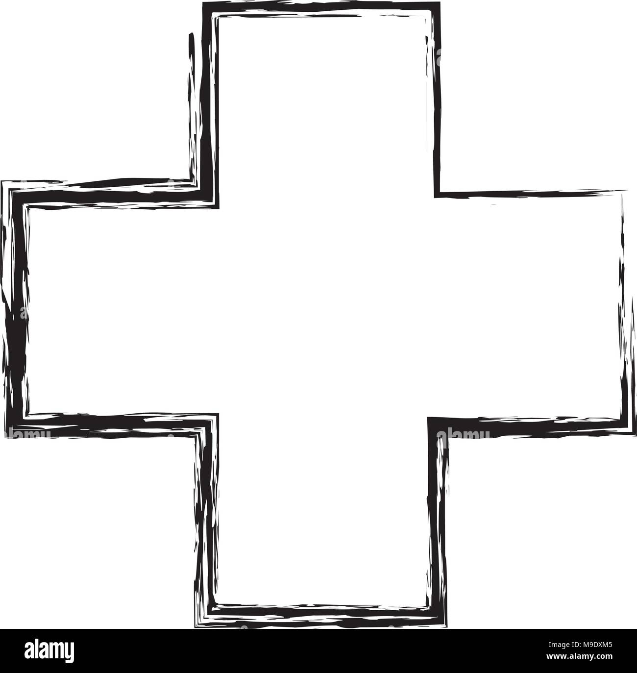 grunge cross seal emergency hospital symbol Stock Vector Image & Art ...