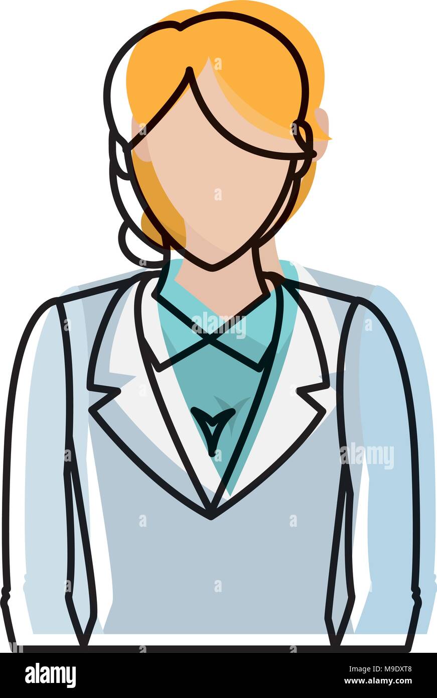 moved color woman doctor with faceless and hairstyle design Stock ...