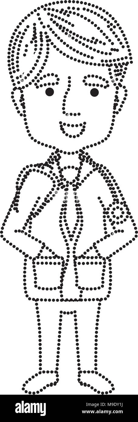 dotted shape man doctor with clothes and medical stethoscope Stock ...