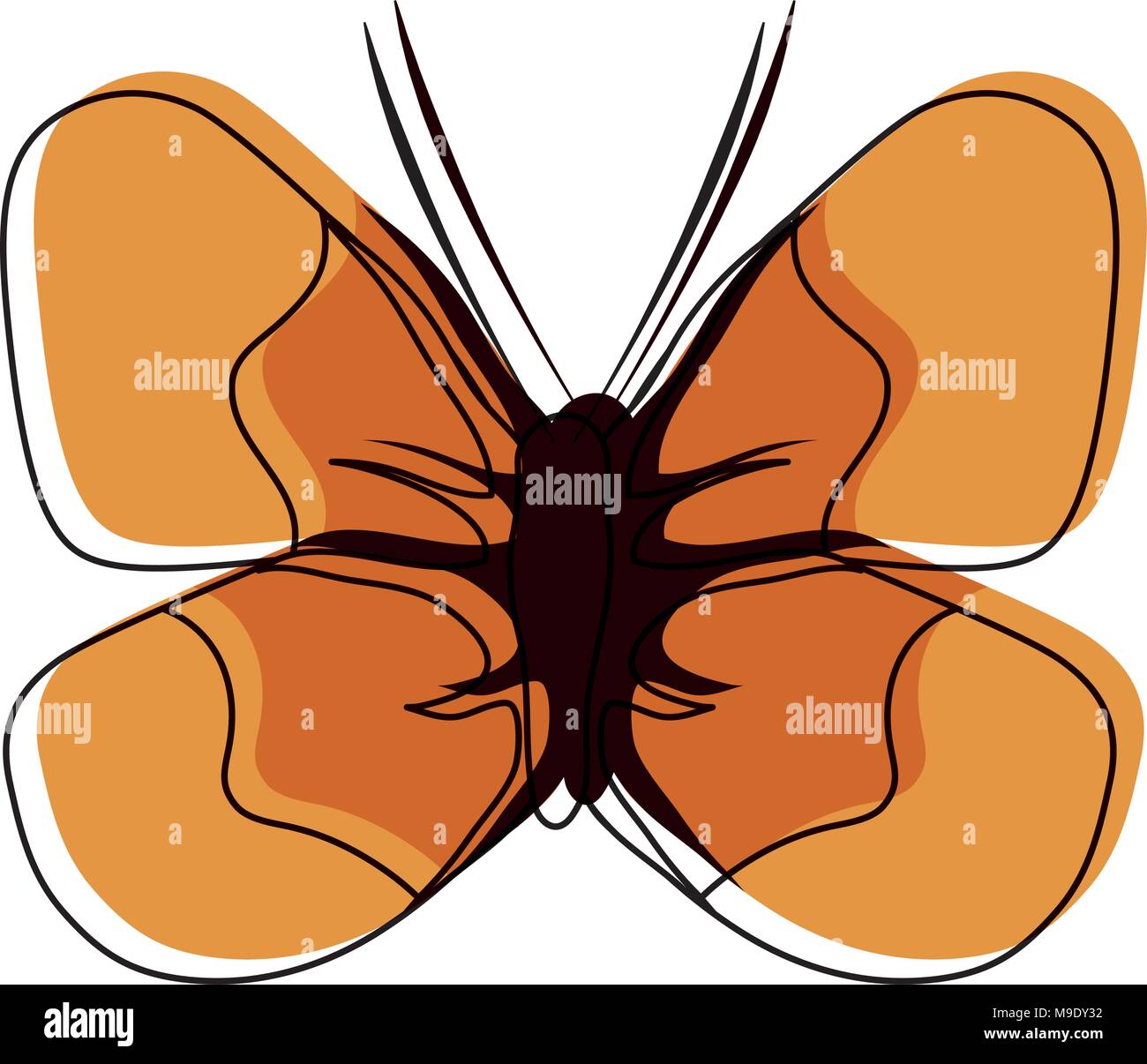 moved color beauty butterfly insect with wings style Stock Vector Image ...