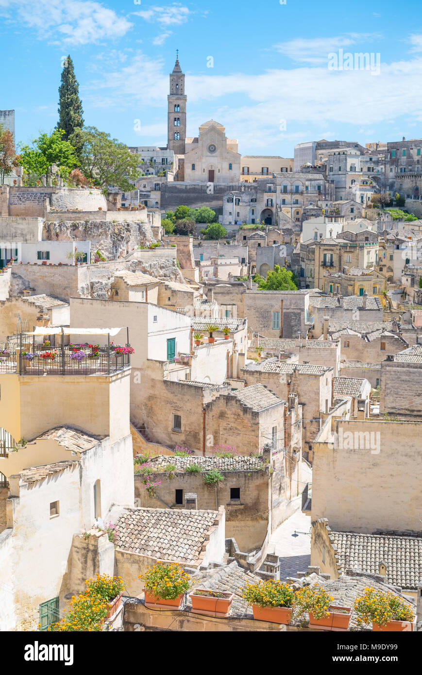 Matera, Italy, the old town of Sassi, former prehistoric troglodyte ...