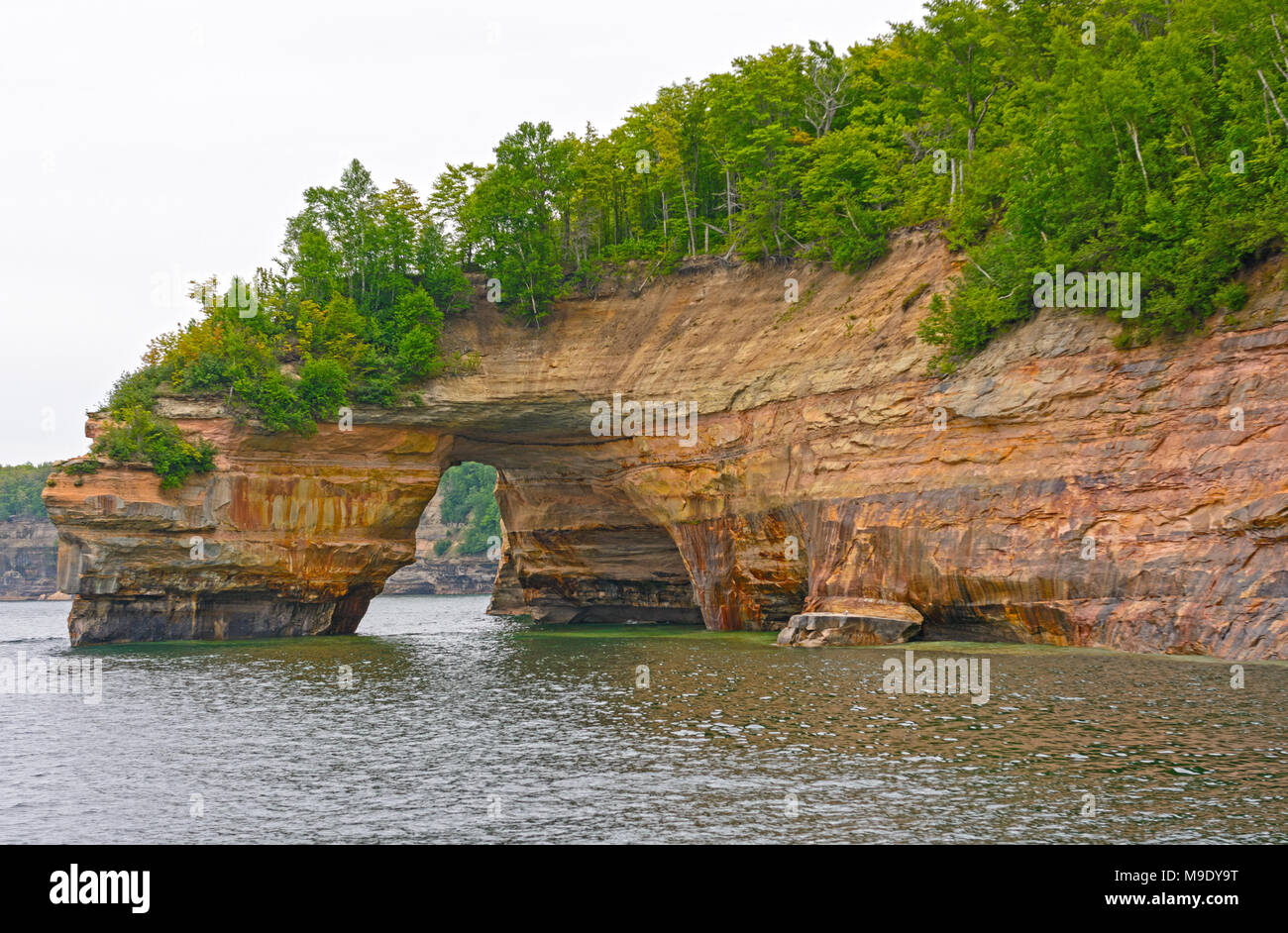 Sandstone Arch on Lake Superior in Pictured Rocks National Lakeshore in ...
