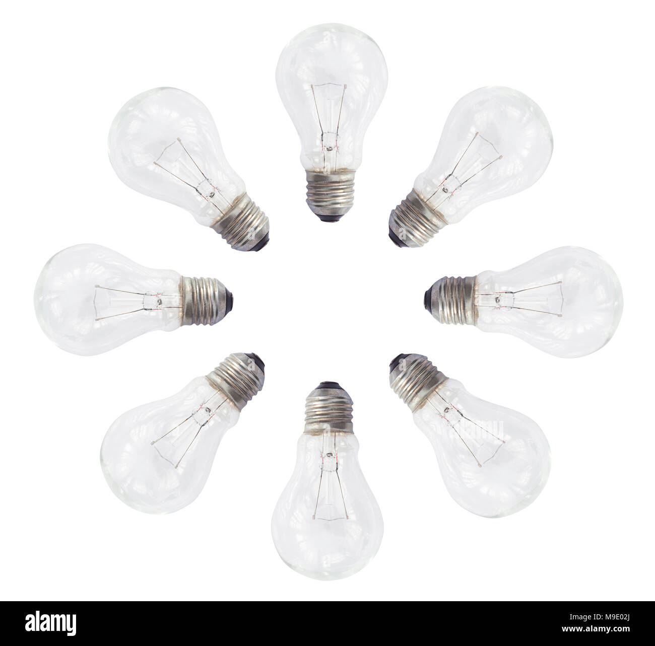 light bulb set isolated on white background Stock Photo - Alamy