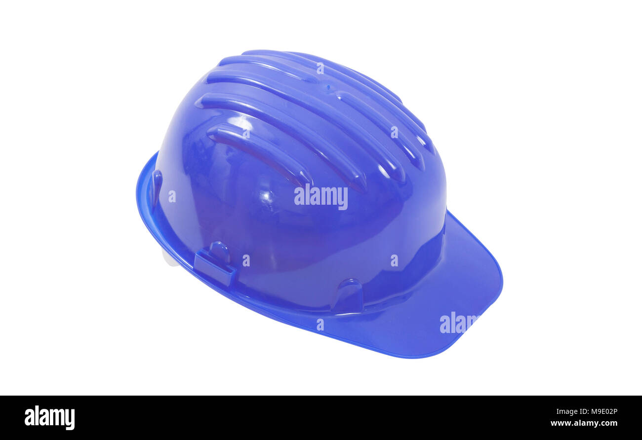 blue helmet for working in construction and protection isolated Stock ...