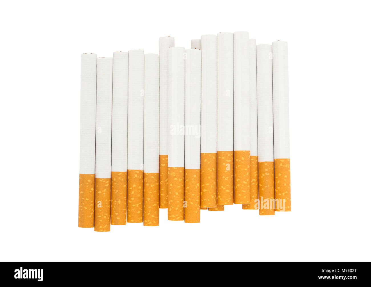 pile of cigarettes isolated on white background Stock Photo - Alamy