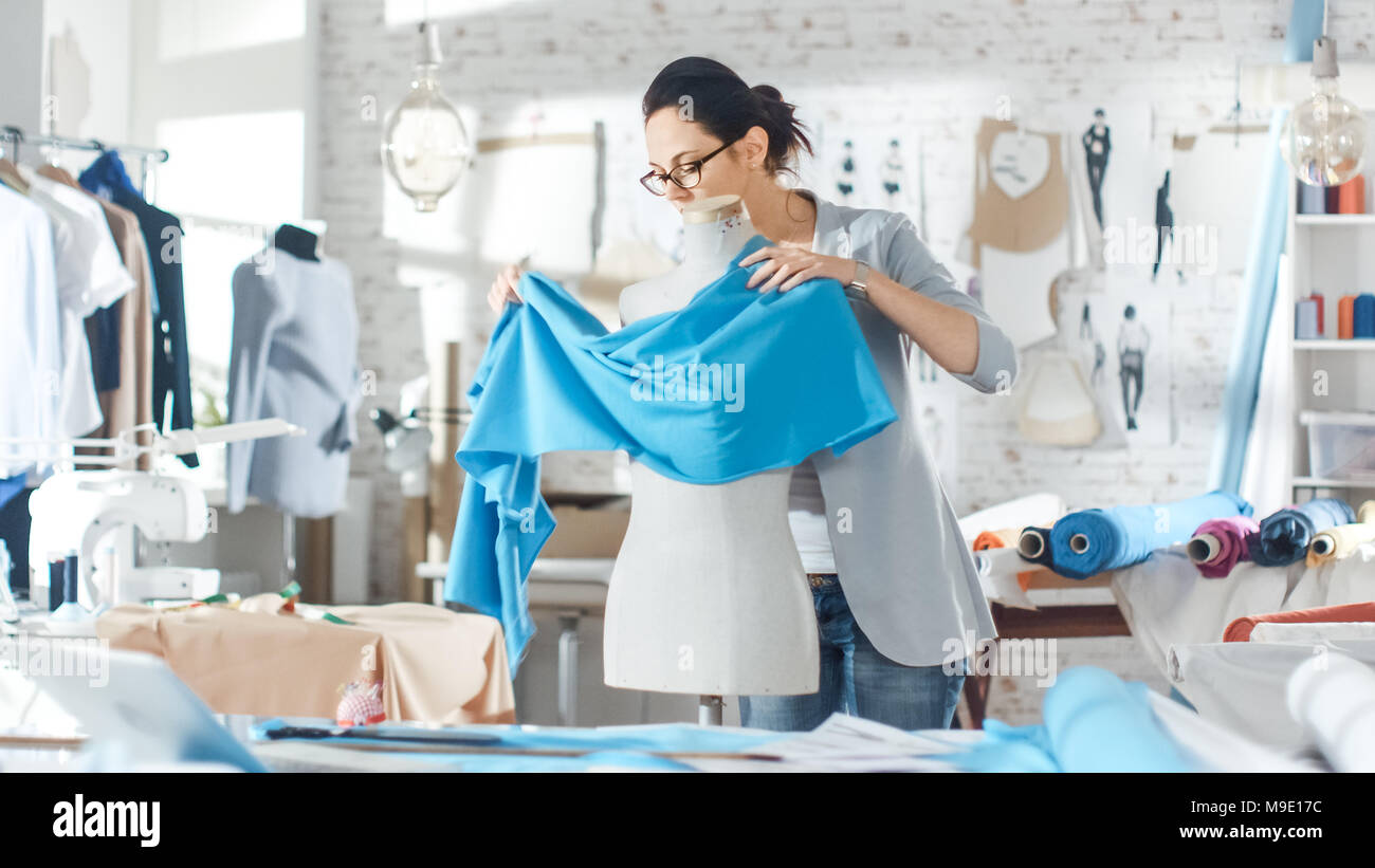 Fashion designer draping fabrics hi-res stock photography and images ...