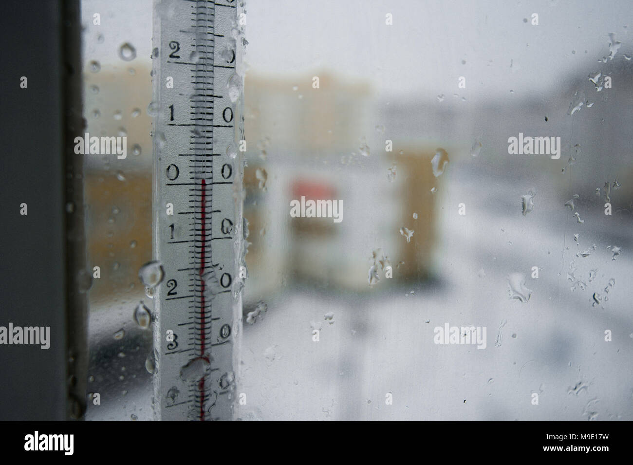 A temperature scale. Concept photo of heat wave , warm weather, global ...