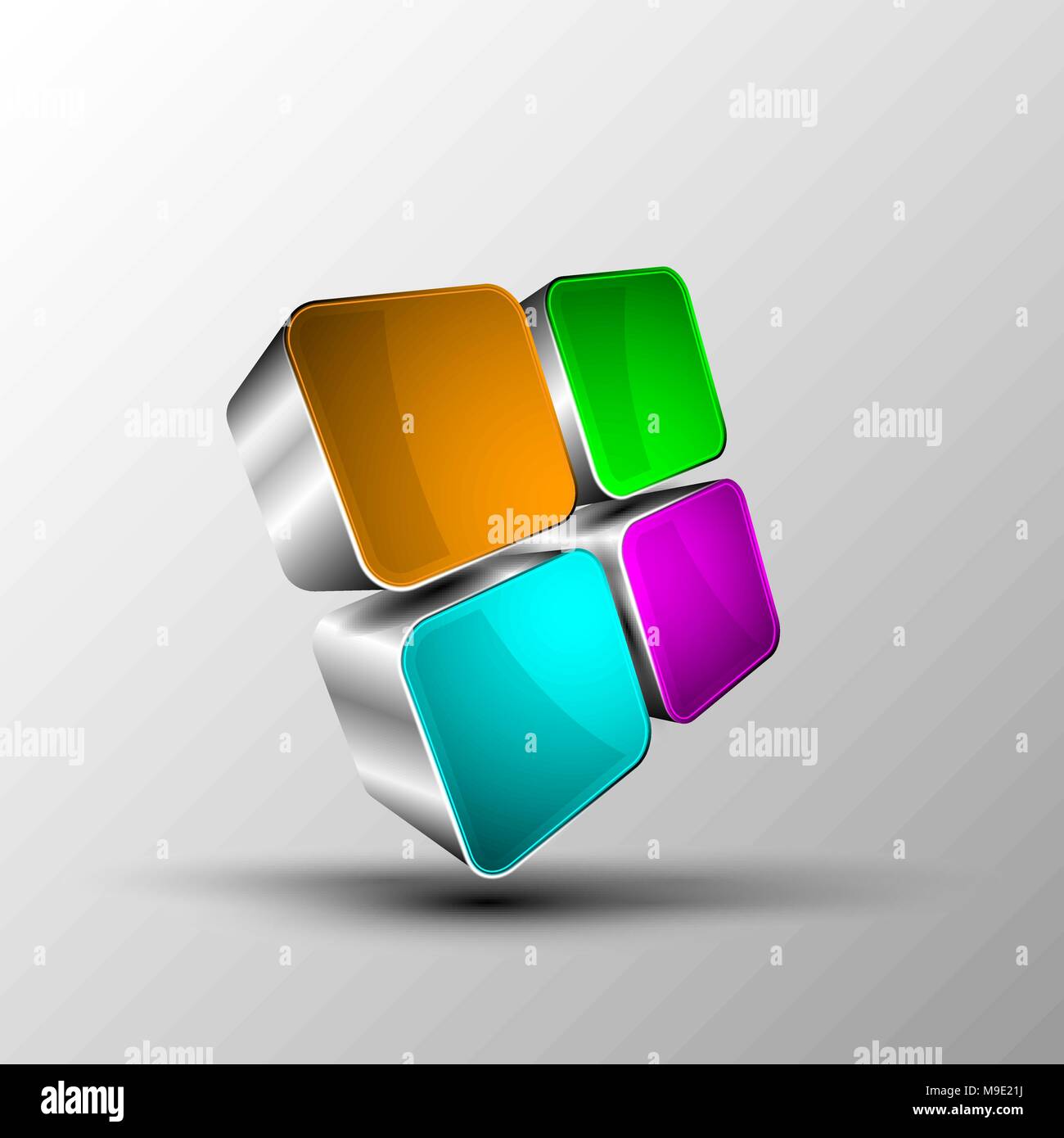 vector 3d cube in perspective Stock Vector Image & Art - Alamy