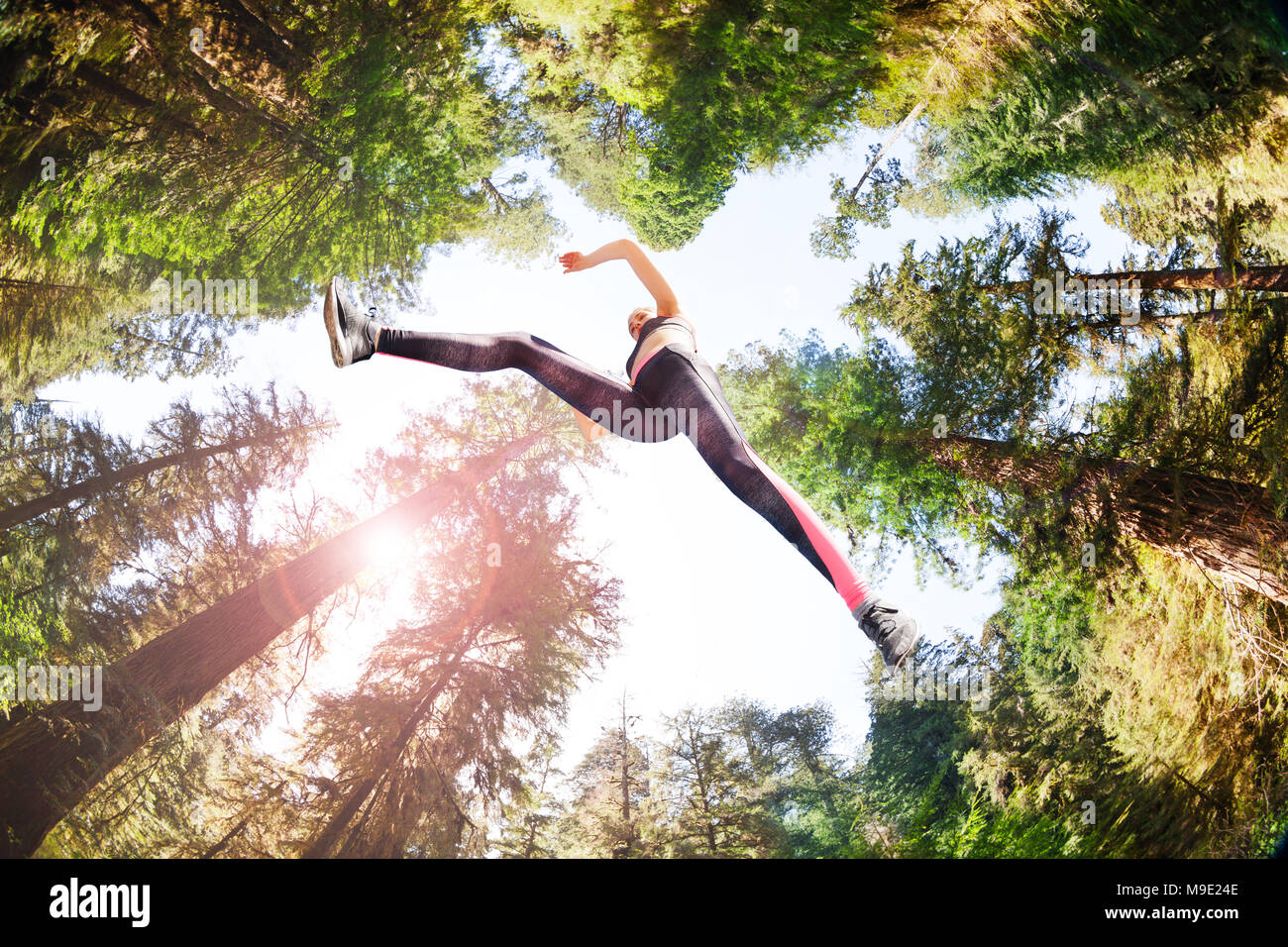 Girl running in the forest hi-res stock photography and images - Alamy