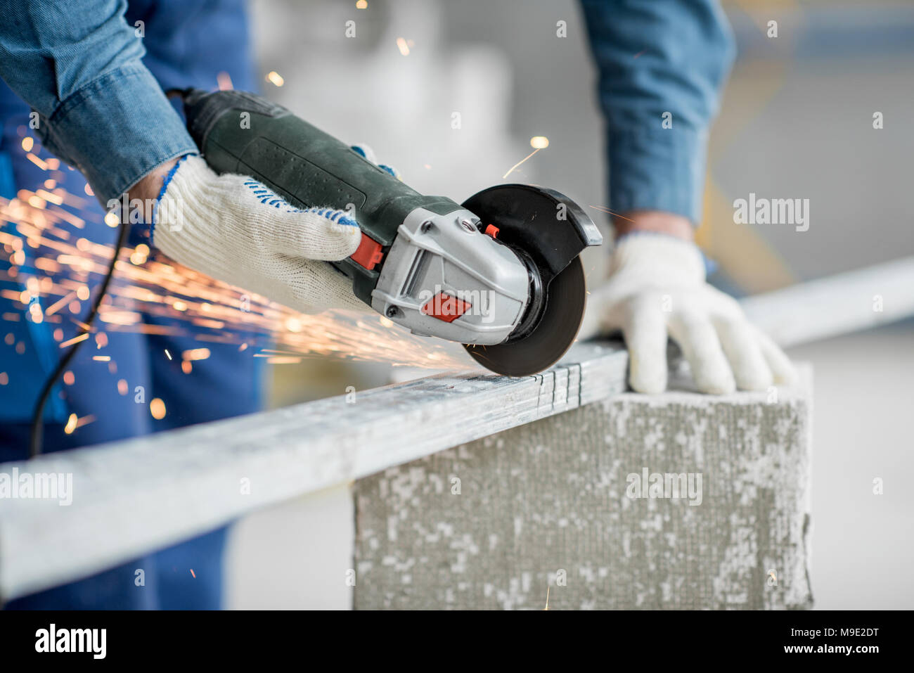 Close up man worker cutting hi-res stock photography and images - Alamy