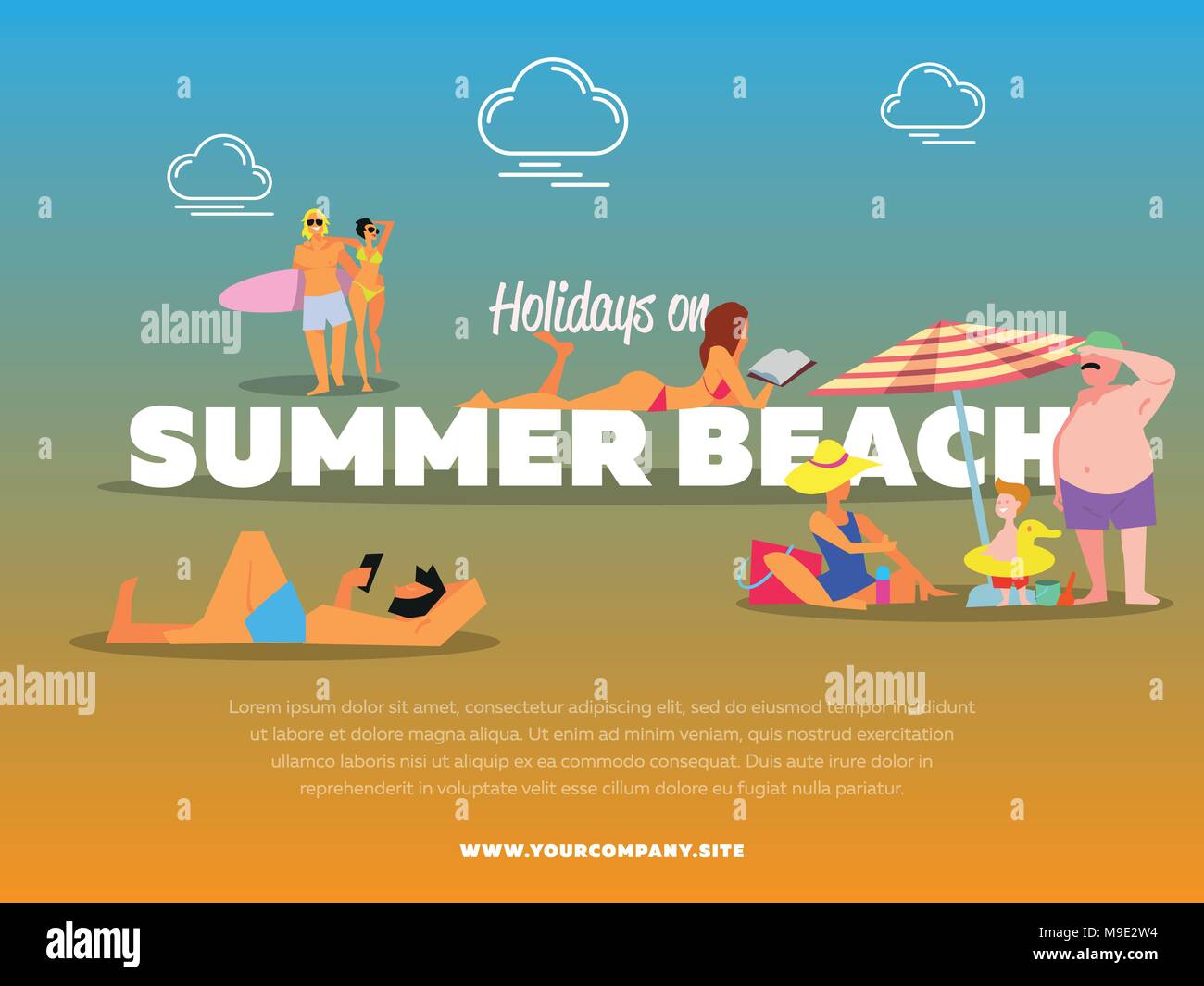 Family on holidays Stock Vector Images - Alamy