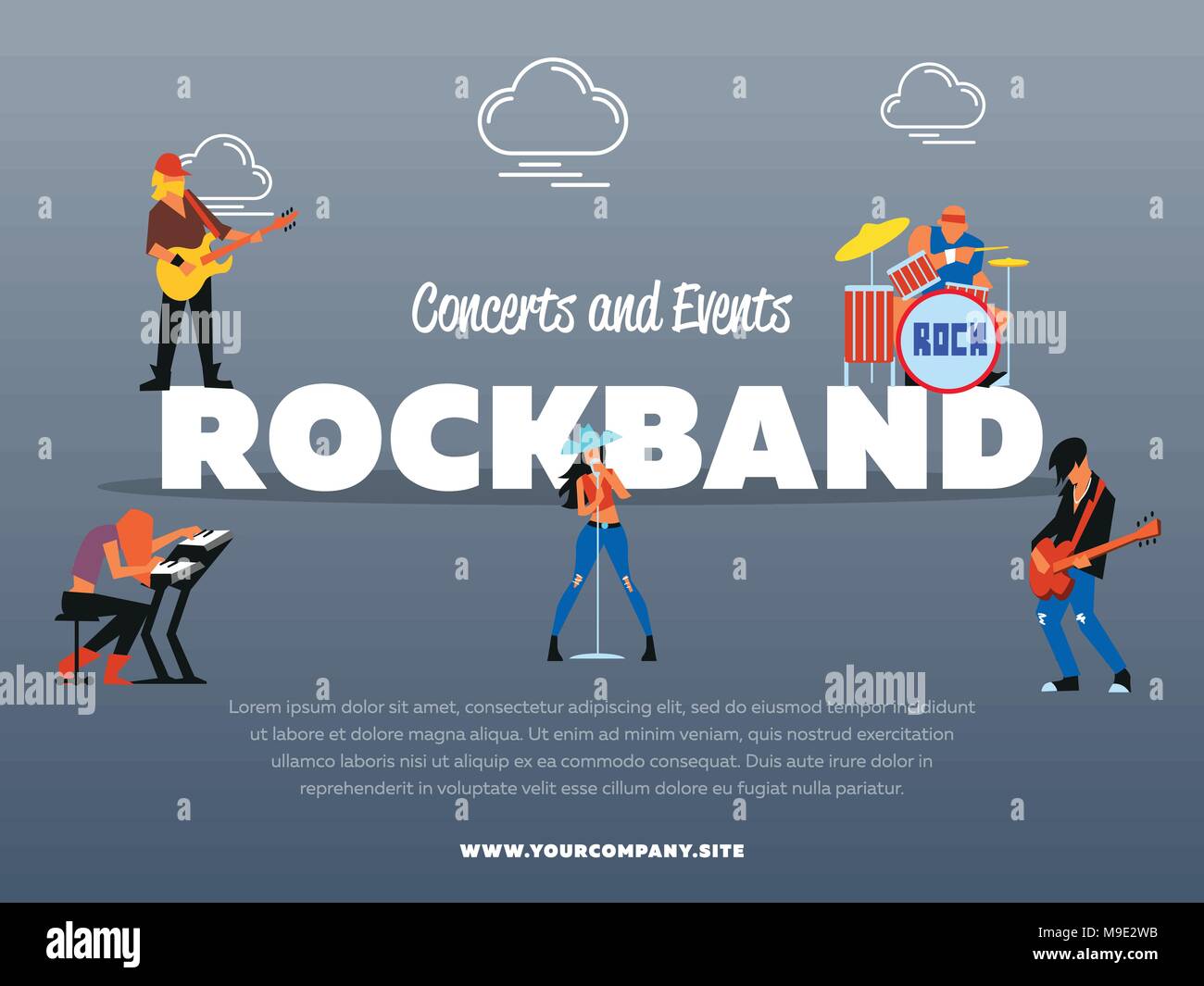 Rocknroll music band singer show Stock Vector Images - Alamy