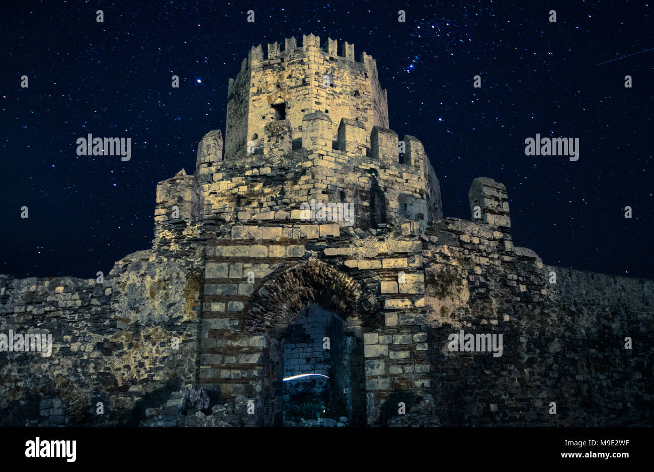 Castle in the Night Stock Photo - Alamy