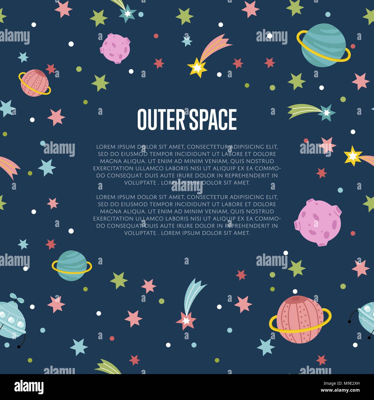 Outer Space Cartoon Vector Web Template Stock Vector Image & Art - Alamy