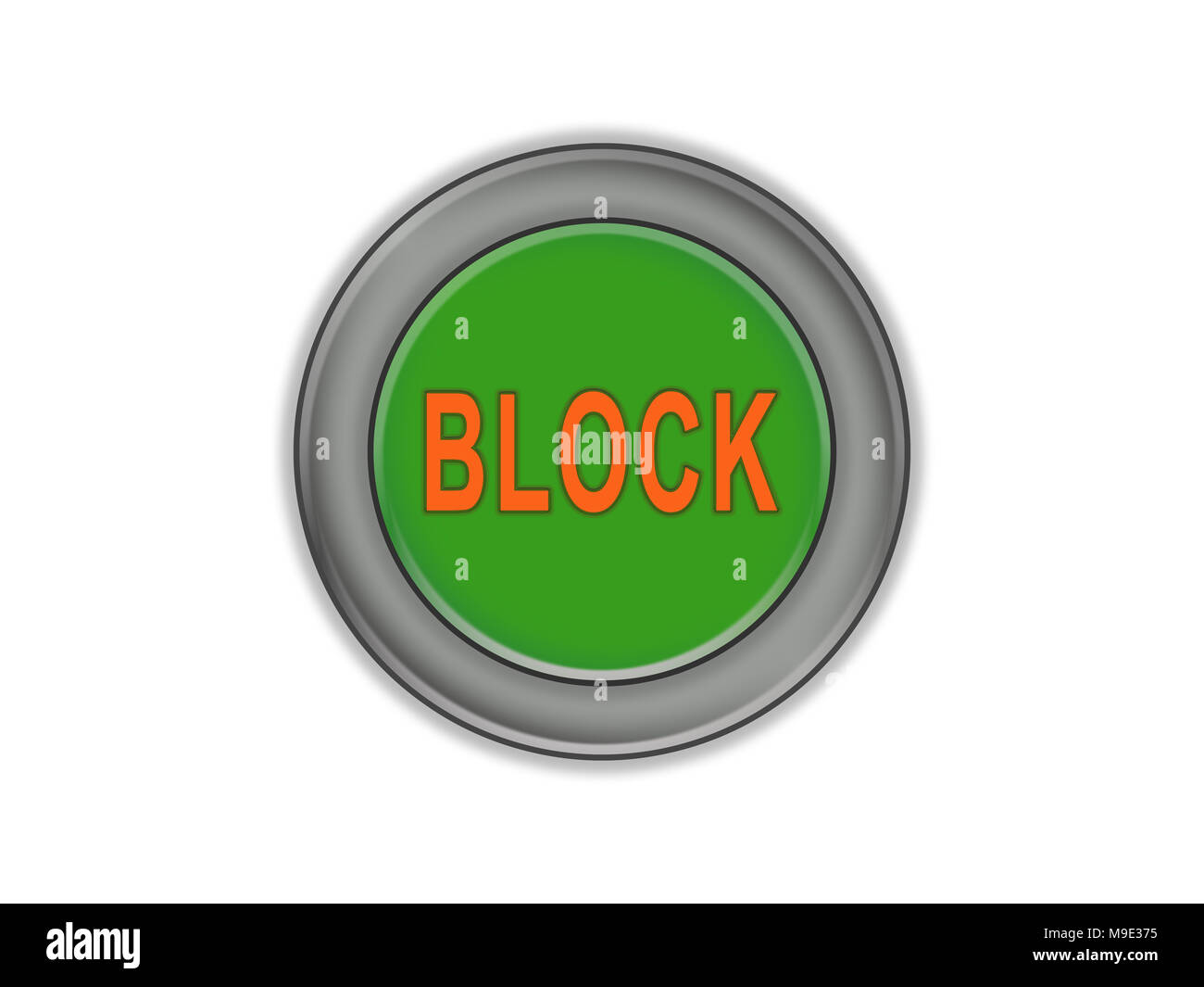 The green button with the volume and with the words BLOCK, white ...
