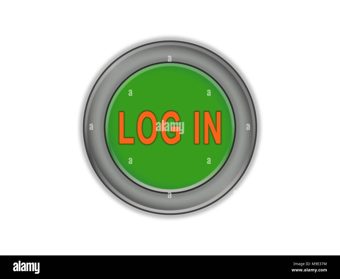 The green button with the volume and with the words LOG IN, white ...