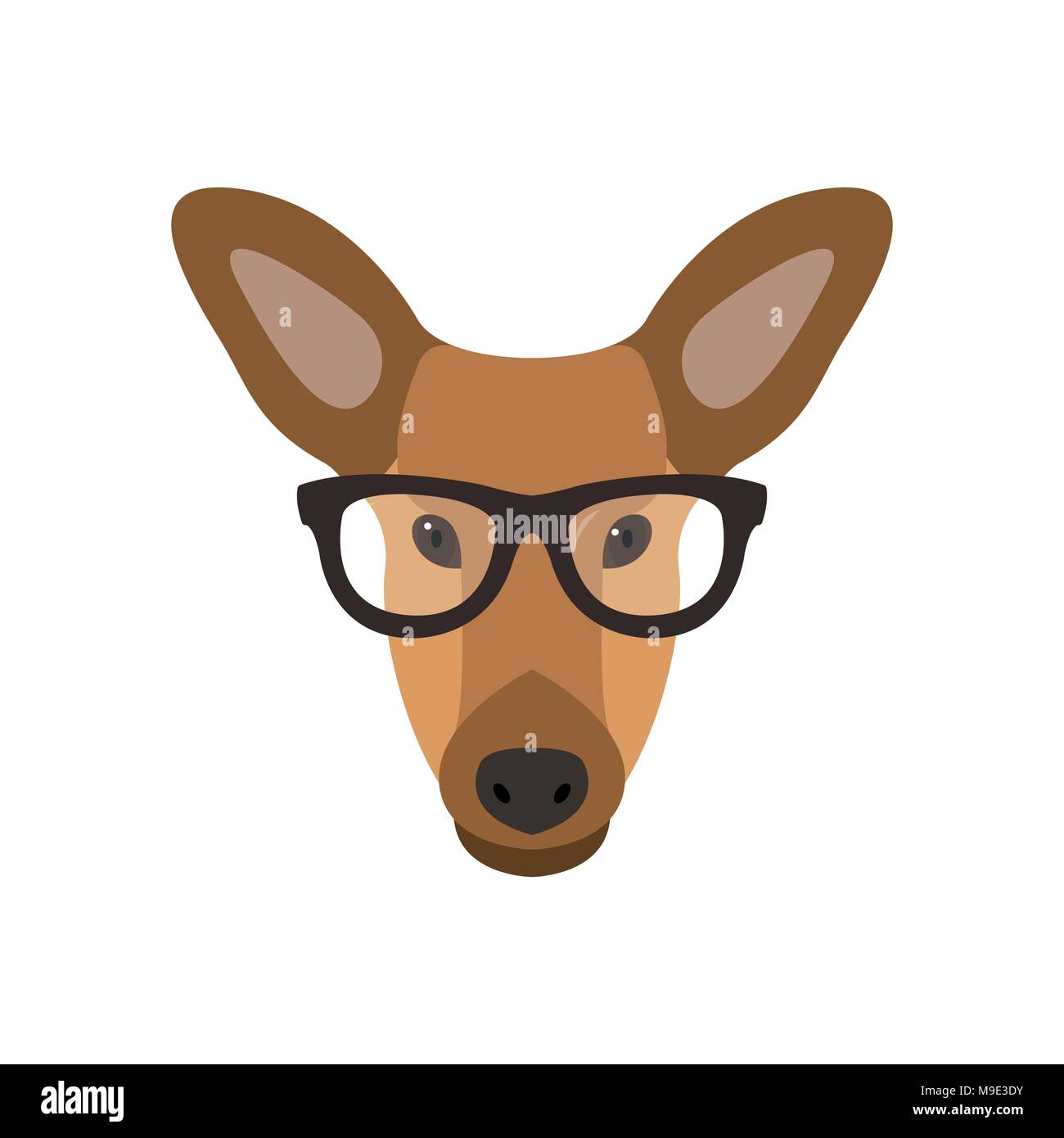Deer female in glasses. Cute doe vector illustration Stock Vector Image ...