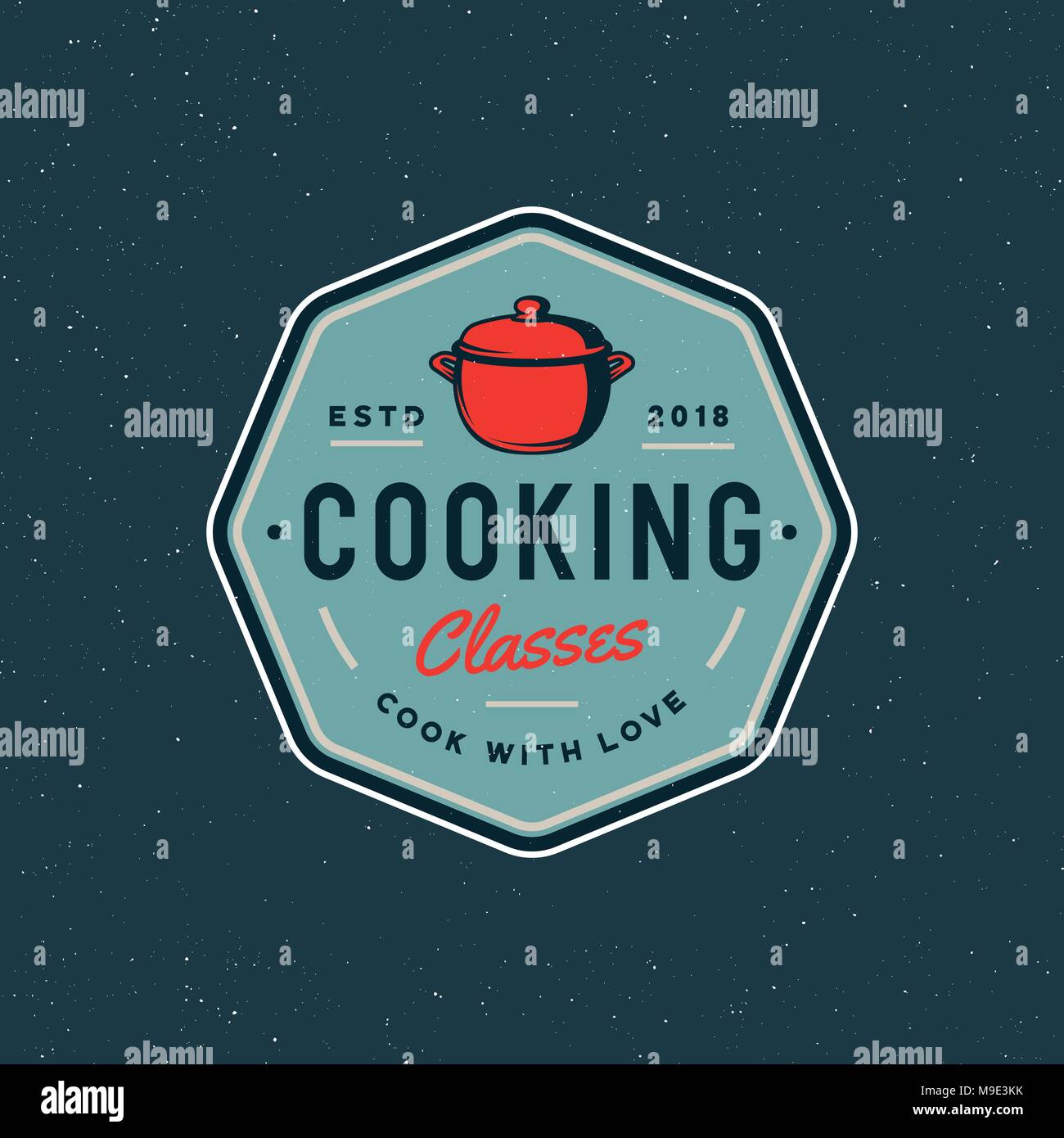 vintage cooking classes logo. retro styled culinary school emblem ...