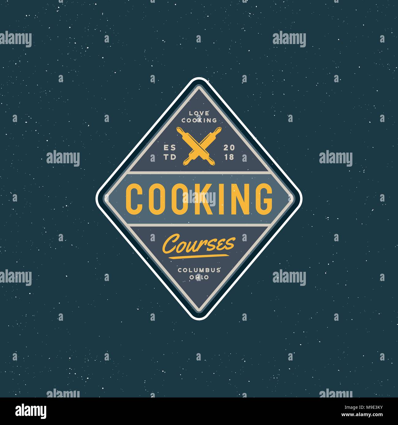 vintage cooking classes logo. retro styled culinary school emblem ...