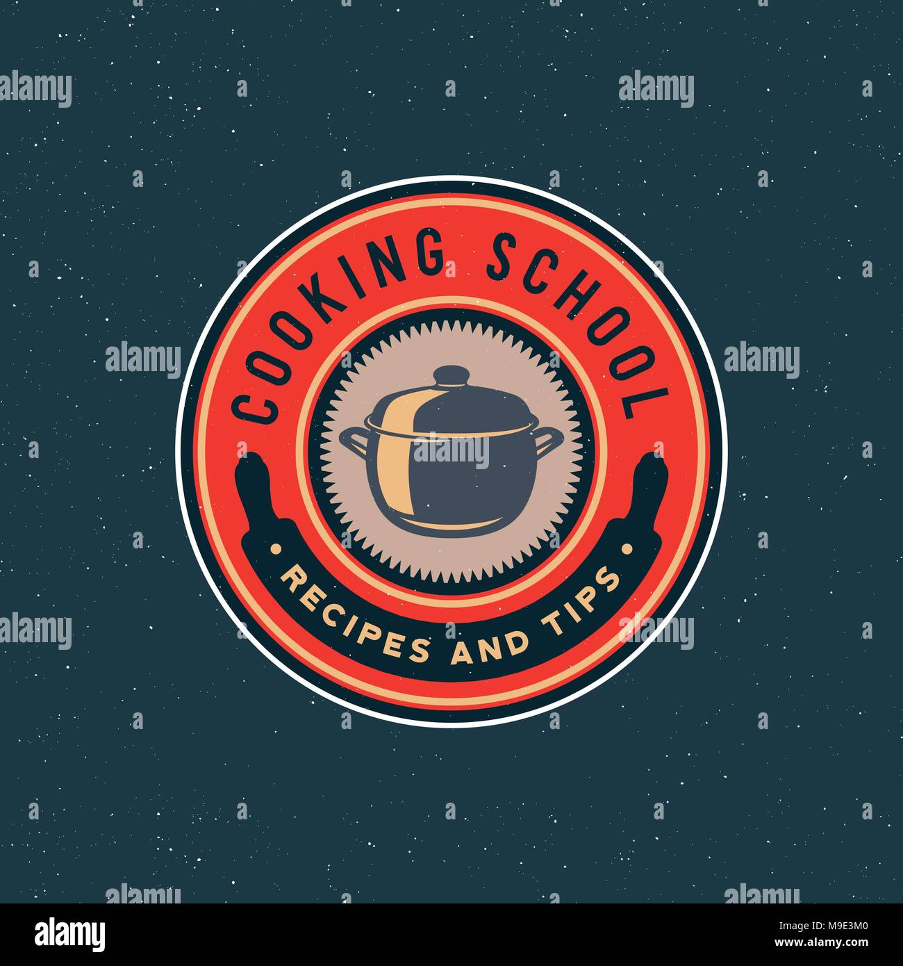 vintage cooking classes logo. retro styled culinary school emblem ...