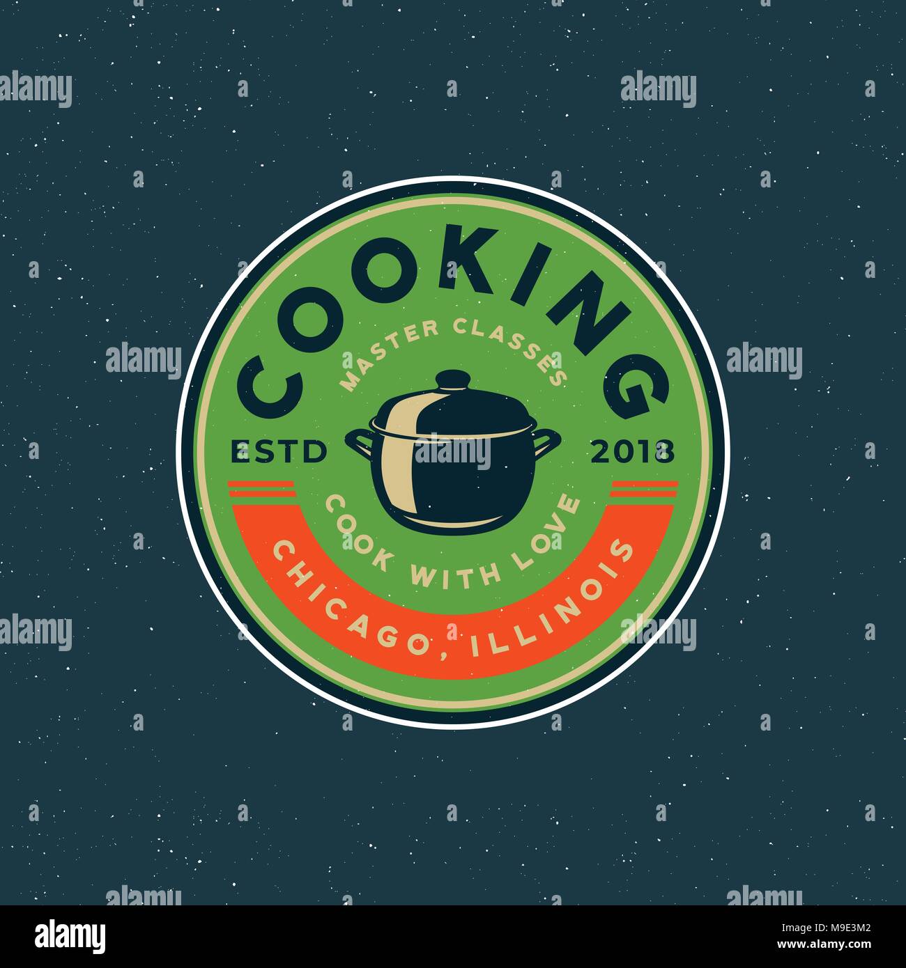 vintage cooking classes logo. retro styled culinary school emblem ...