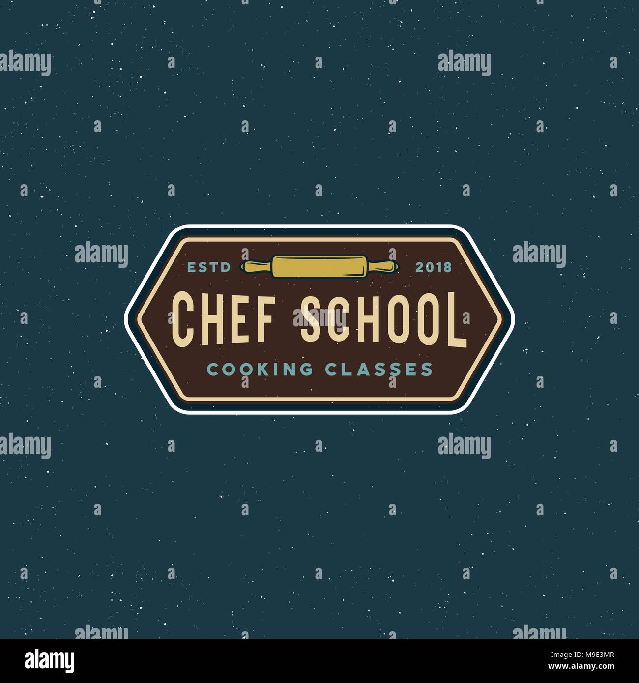 vintage cooking classes logo. retro styled culinary school emblem ...